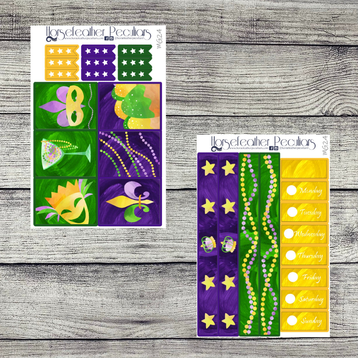 Mardi Gras Weekly Sticker Kit – Horsefeather Peculiars